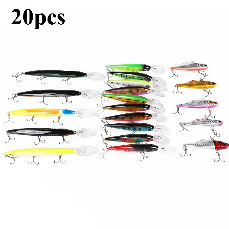 56pcs/pack Mixed Fishing Lure Bait Set Wobbler Cra... – Grandado