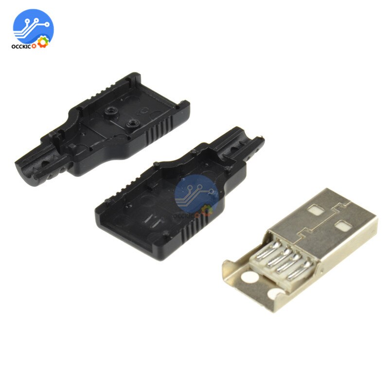 10 pcs Type A Male USB 4 Pin Plug Socket Connector... – Vicedeal