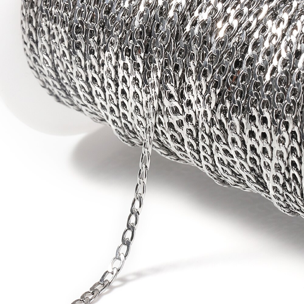 3Mm Rvs Gouden Ketting Ketting Kettingen Curb Link... – Vicedeal