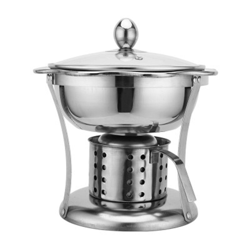 Two-flavours hotpot with divider glass lid set 17c... – Vicedeal