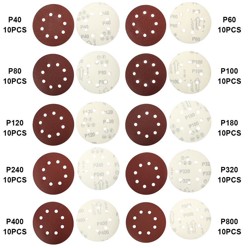 5Inch 125mm Round Sandpaper Eight Hole Disk Sand S... – Grandado