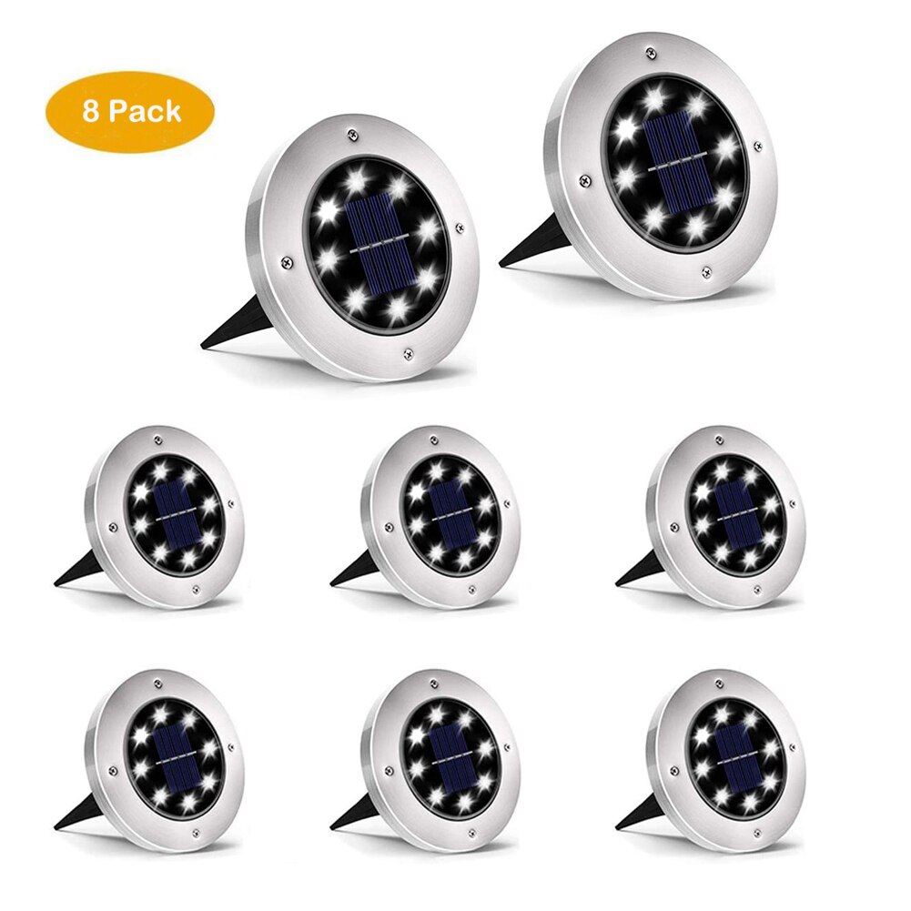 Solar Ground Lights, 8 LED Solar Garden Lights Wat... – Vicedeal