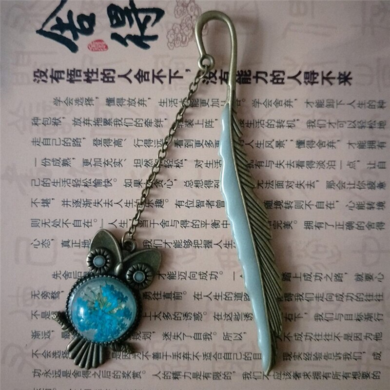 1pc Luminous Silver Copper Feather Shape Owl Bookm... – Vicedeal
