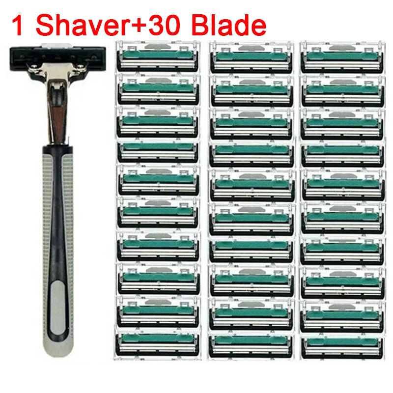 1 Razor Holder 30 Men Razor Blades Shaving Facial ... – Grandado