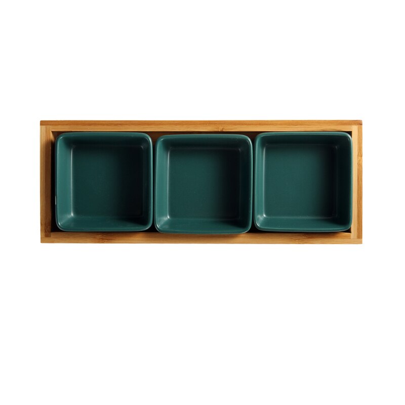Nordic Style Solid Color Fruit Plate Grid Ceramics... – Grandado