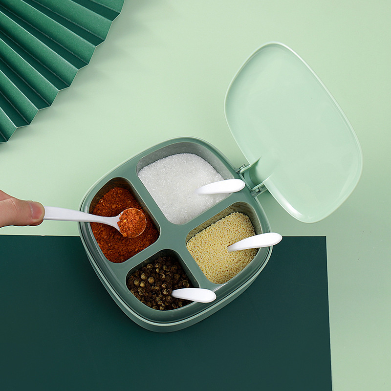Seasoning Box Set With Four Compartments And One K... – Grandado