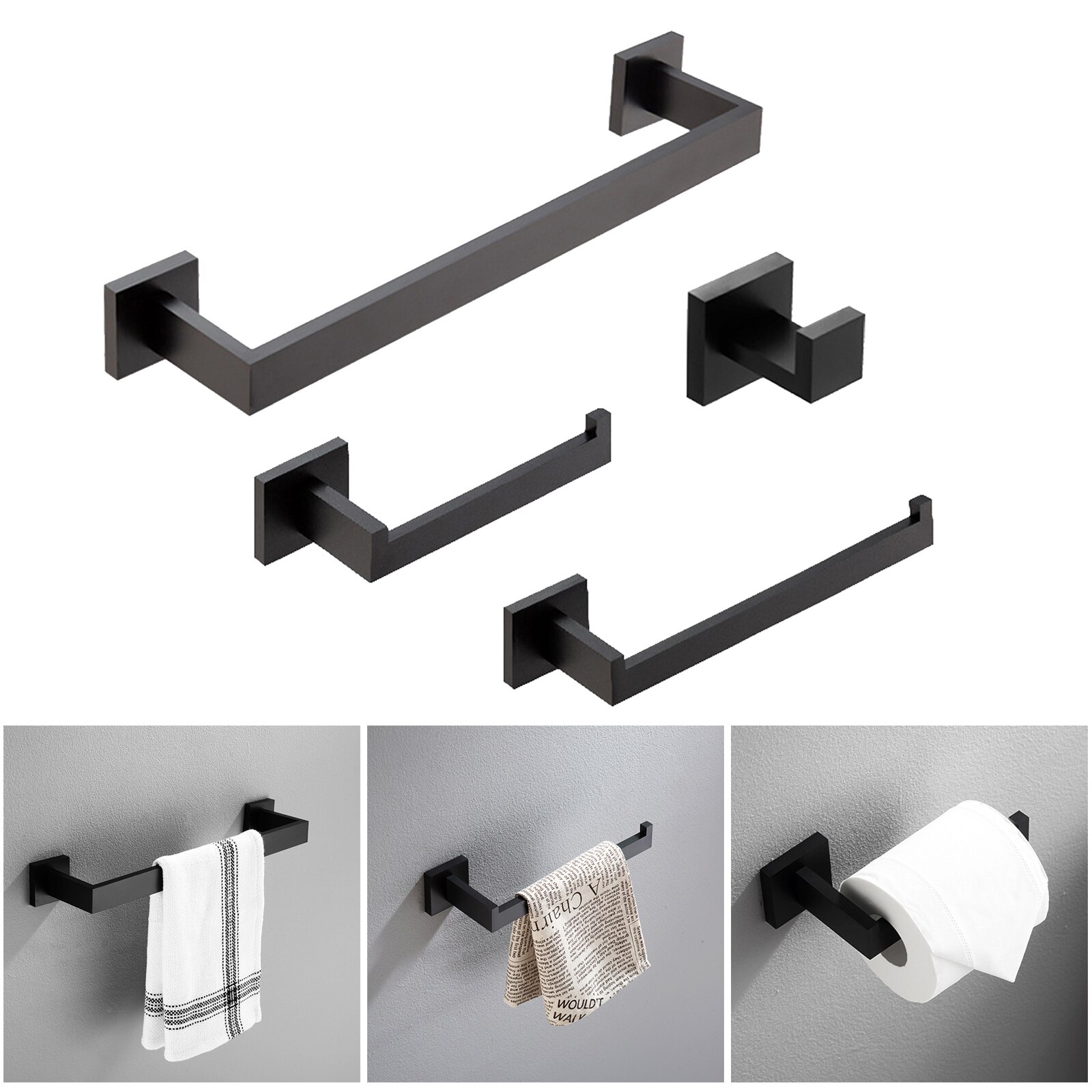 Bathroom Hardware Set Includes 16" Hand Towel... – Vicedeal