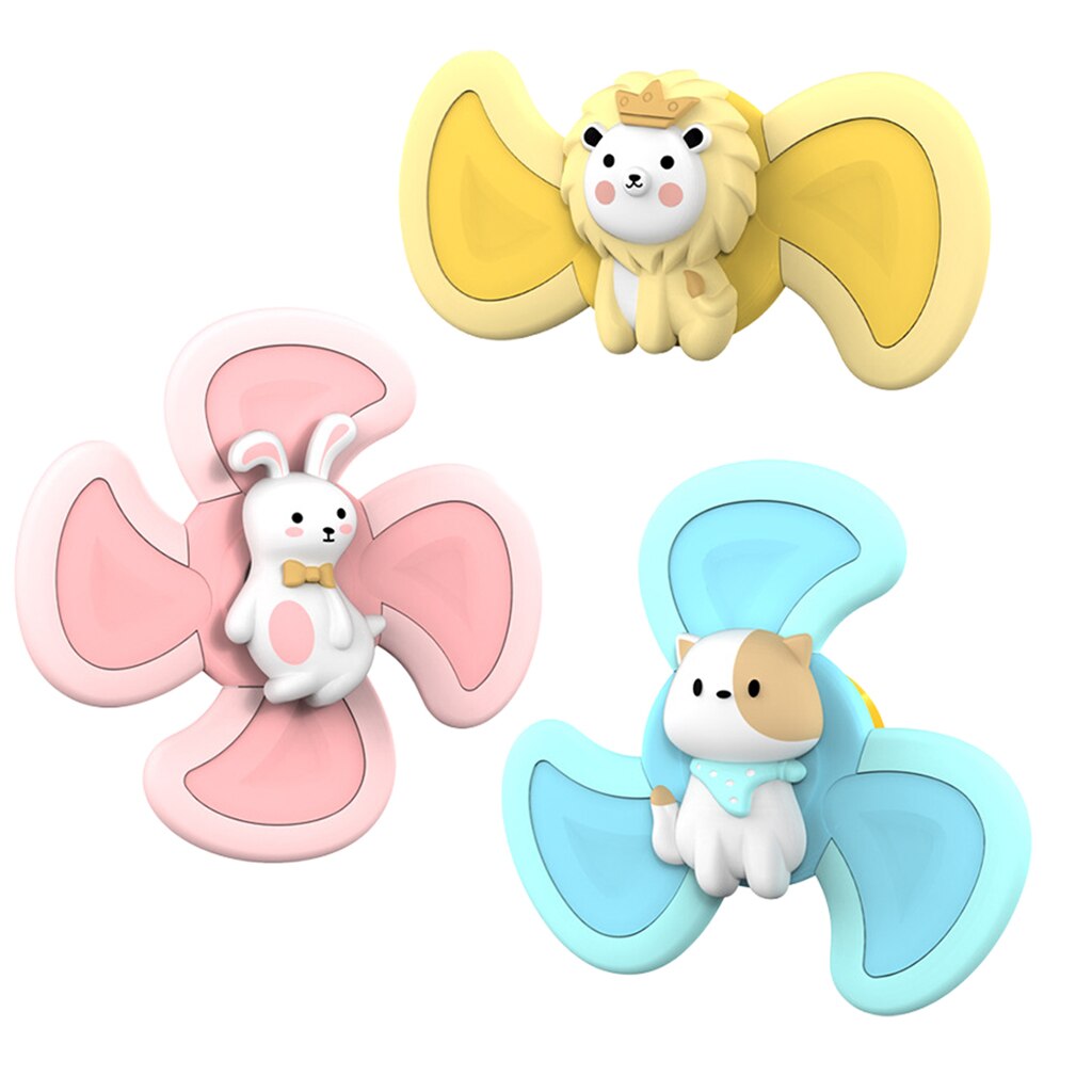 3x Cartoon Bath Suction Cup Spinning Tops Toy Turn... – Vicedeal
