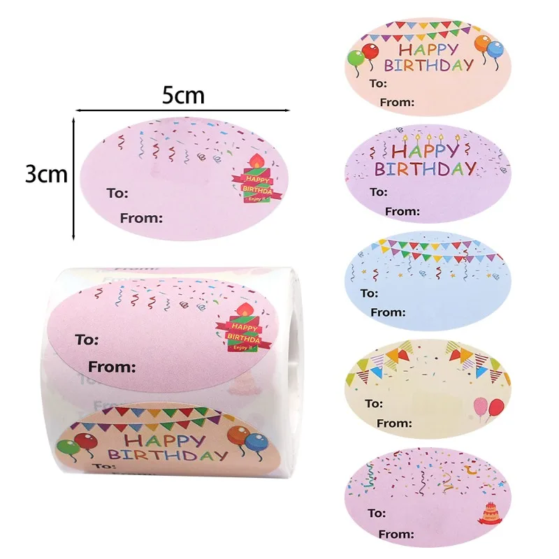 600/200PCS Happy Birthday Tags Name Tags Sticker X... – Vicedeal