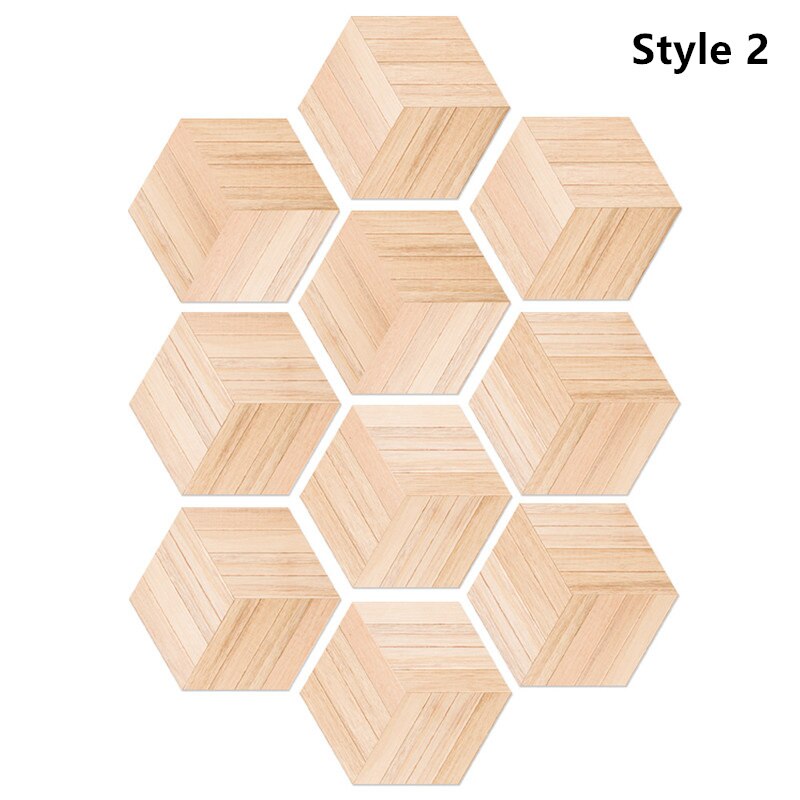 10 stuks Waterbestendig Hexagon Vorm Houtnerf Patr... – Grandado