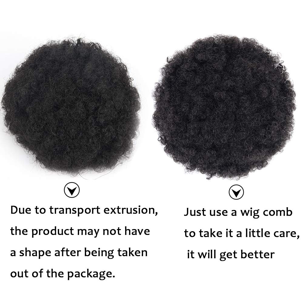 Synthetic Afro Puff Drawstring Ponytail Short Curl... – Grandado