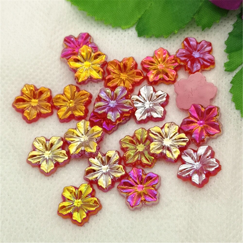 100pcs 12mm flowers AB Color Acrylic Rhinestone Fl... – Grandado