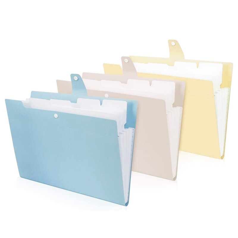 5 Pocket Expanding File Organizer, Folder with Sna... – Vicedeal