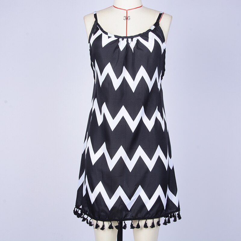 Print Tassel Thin Beach Dress Women Transparent Co... – Grandado
