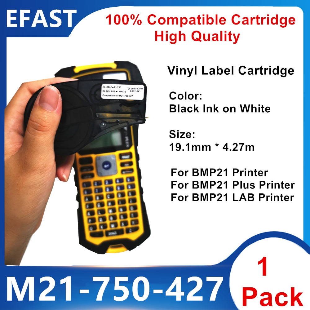1PK BMP21 Cartridge M21 750 427 Vinyl Label Tag Ma... – Grandado