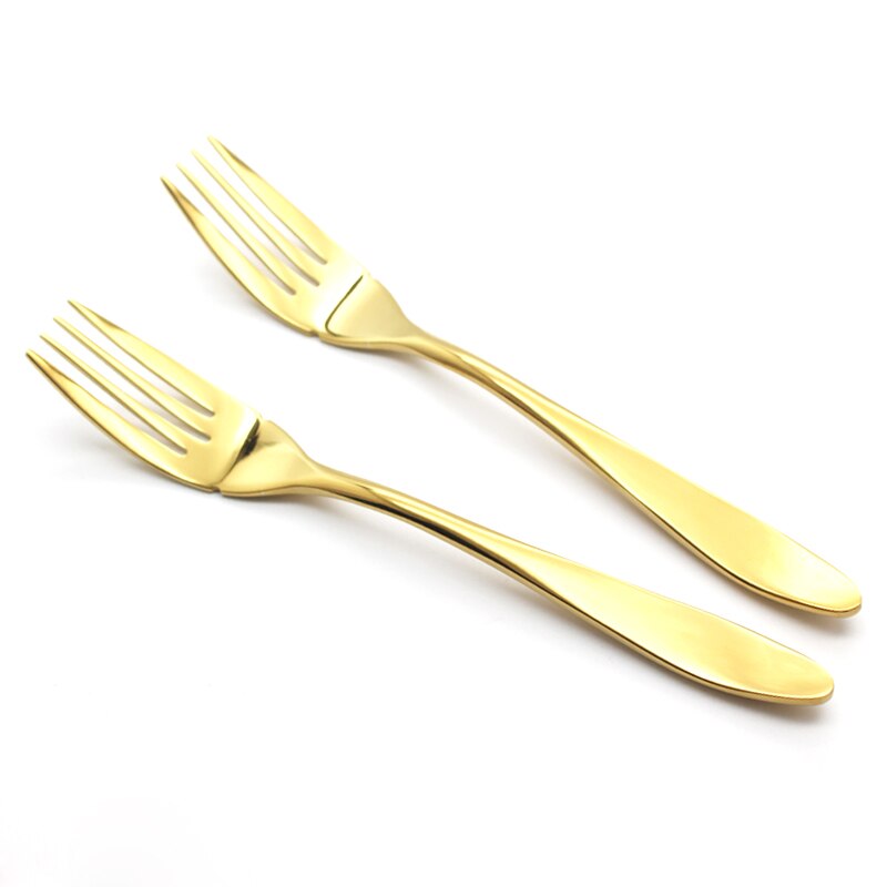 2 st/set gyllene stor fiskgaffel 201 rostfritt stå... – Vicedeal