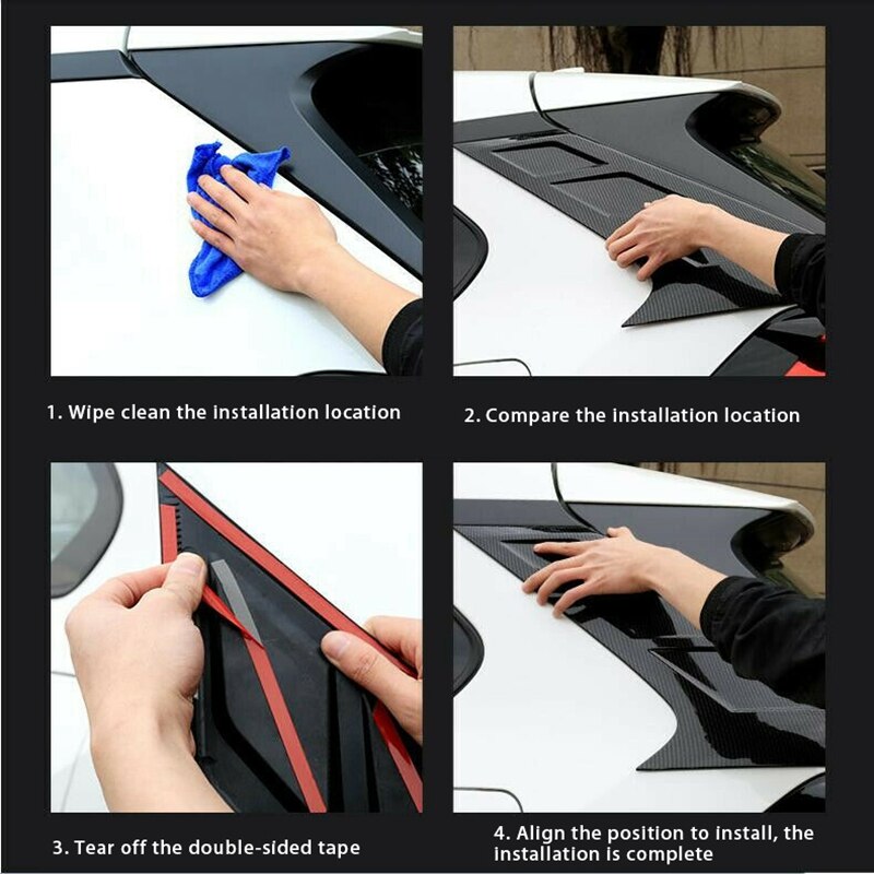 Car Accessories Auto Rear Window Sequins Wing Side... – Grandado