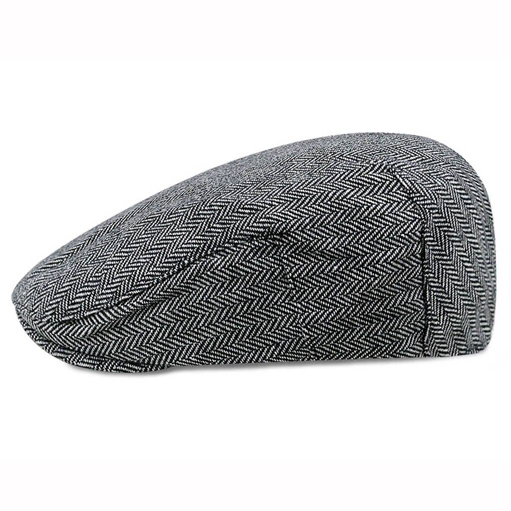 Men's Miter Beret Full-Closure Cap Plain Cotton Su... – Vicedeal