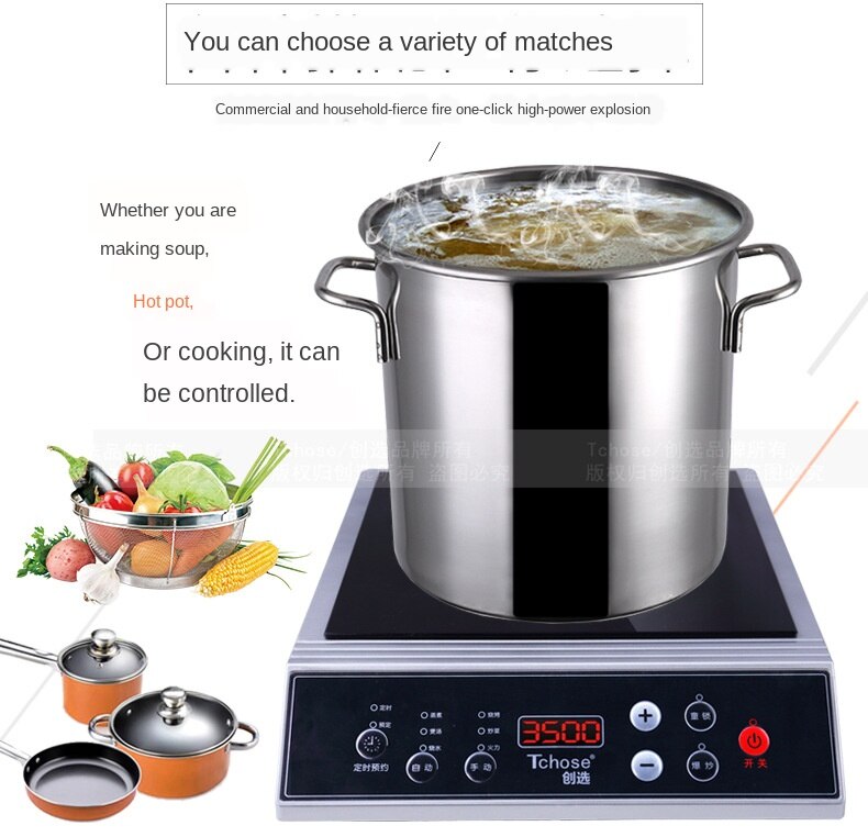 220V3500W Commercial Induction cooker fire boiler ... – Grandado