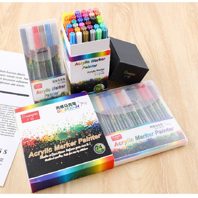 6/12/18/24/36 Colors 0.7mm Acrylic Paint Marker Pe... – Vicedeal