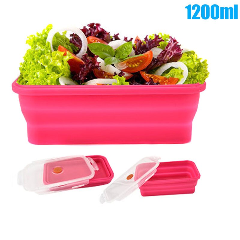 Silicone Bento Box Folding Lunch Bowl Food Storage... – Grandado
