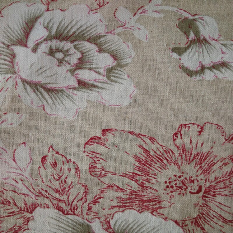 Florido 2-cor peony impresso lona sofá pano traves... – Grandado