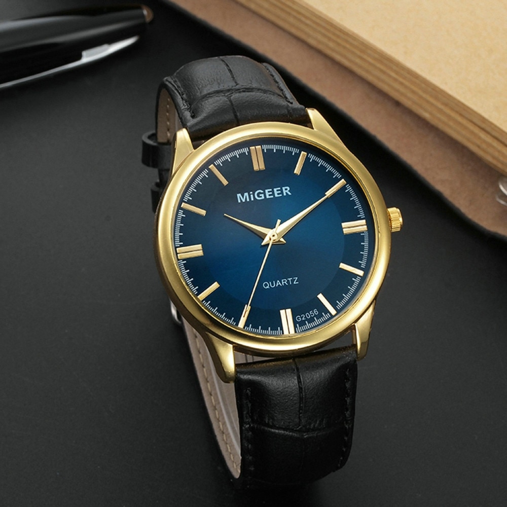 Classic Men Watch Wrist Watch Leather Strap Quartz... – Grandado