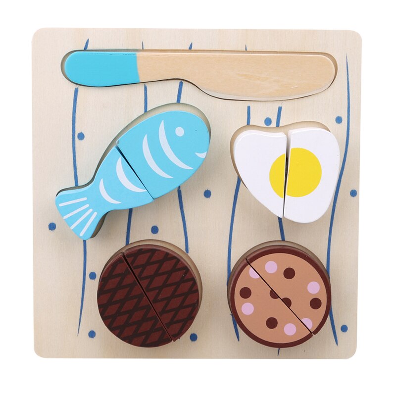 Wooden Toy Kitchen Cut Fruits Vegetables Dessert K... – Grandado