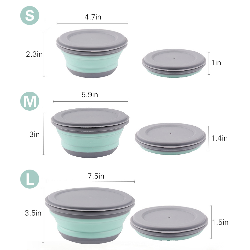 3 Stuks Inklapbare Siliconen Kom Deksel Bpa-vrij V... – Vicedeal