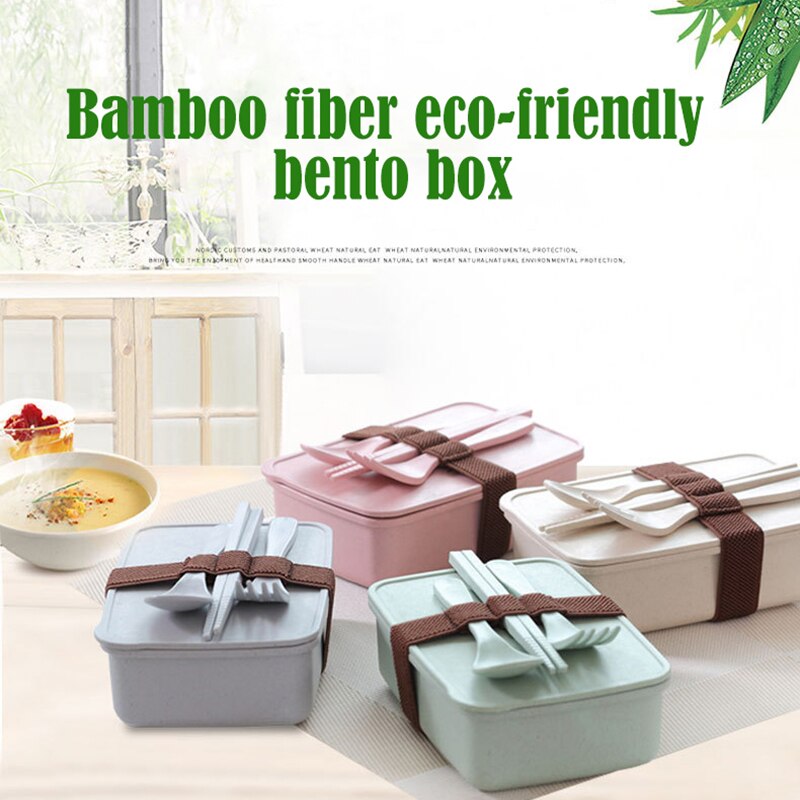 Large Capacity Box Bamboo Fiber Lunch Container Wi... – Vicedeal