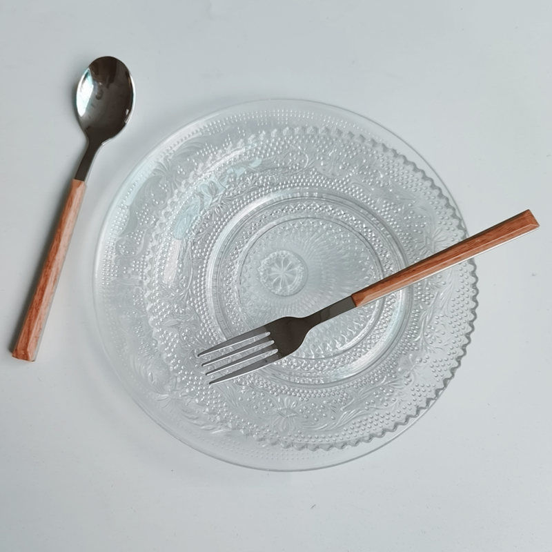 Retro Embossed Pattern Glass Disc Transparent Brea... – Grandado