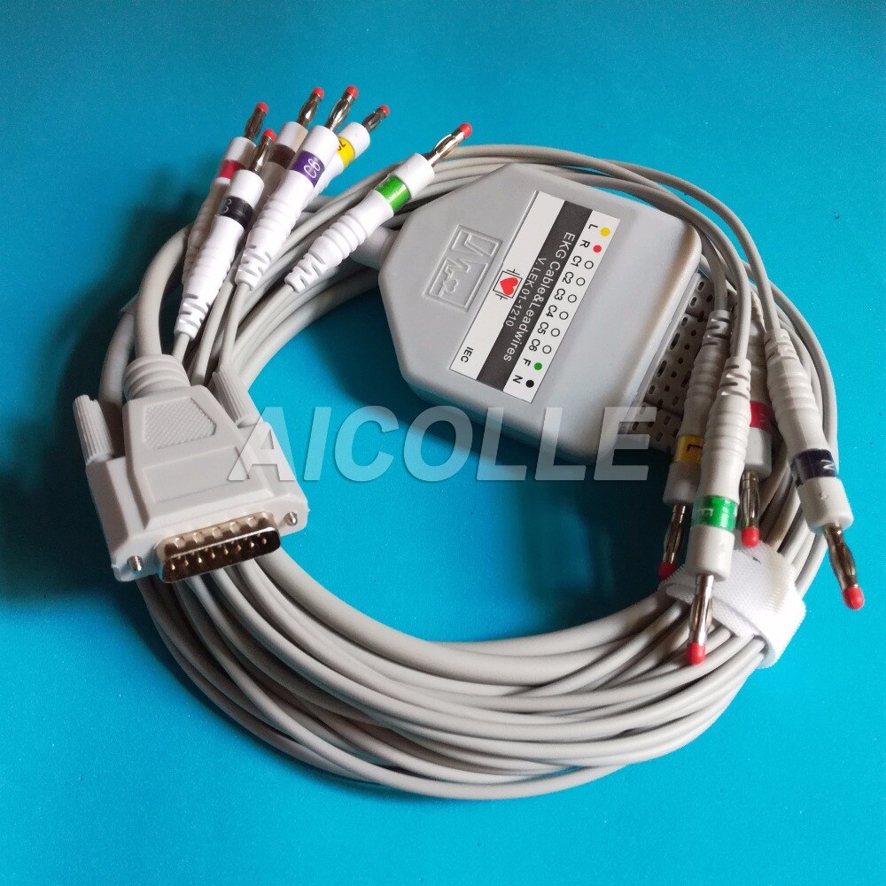 Eletrocardiograma Carewell EKG cable 10 lead ecg c... – Grandado