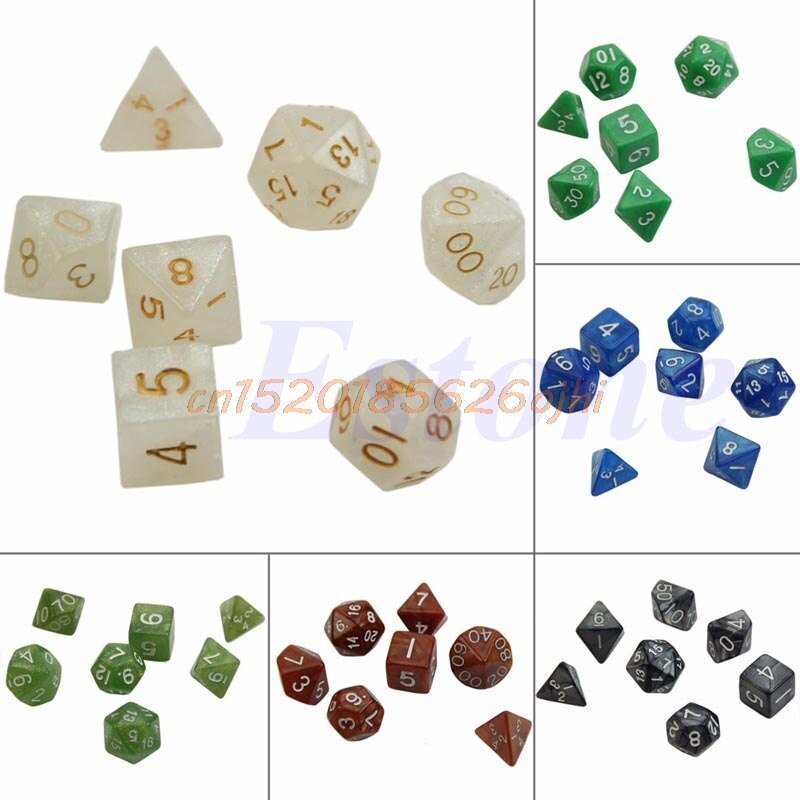 Sided Dice 7pcs Dungeons&Dragon D&D RPG Poly Game ... – Vicedeal