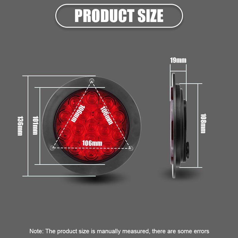 2pcs 4 Inch Round LED Tail Light 12V 24V Signal Wa... – Grandado