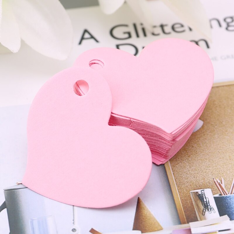 50Pcs Heart Shape Blank Kraft Paper Card Tag Label... – Vicedeal