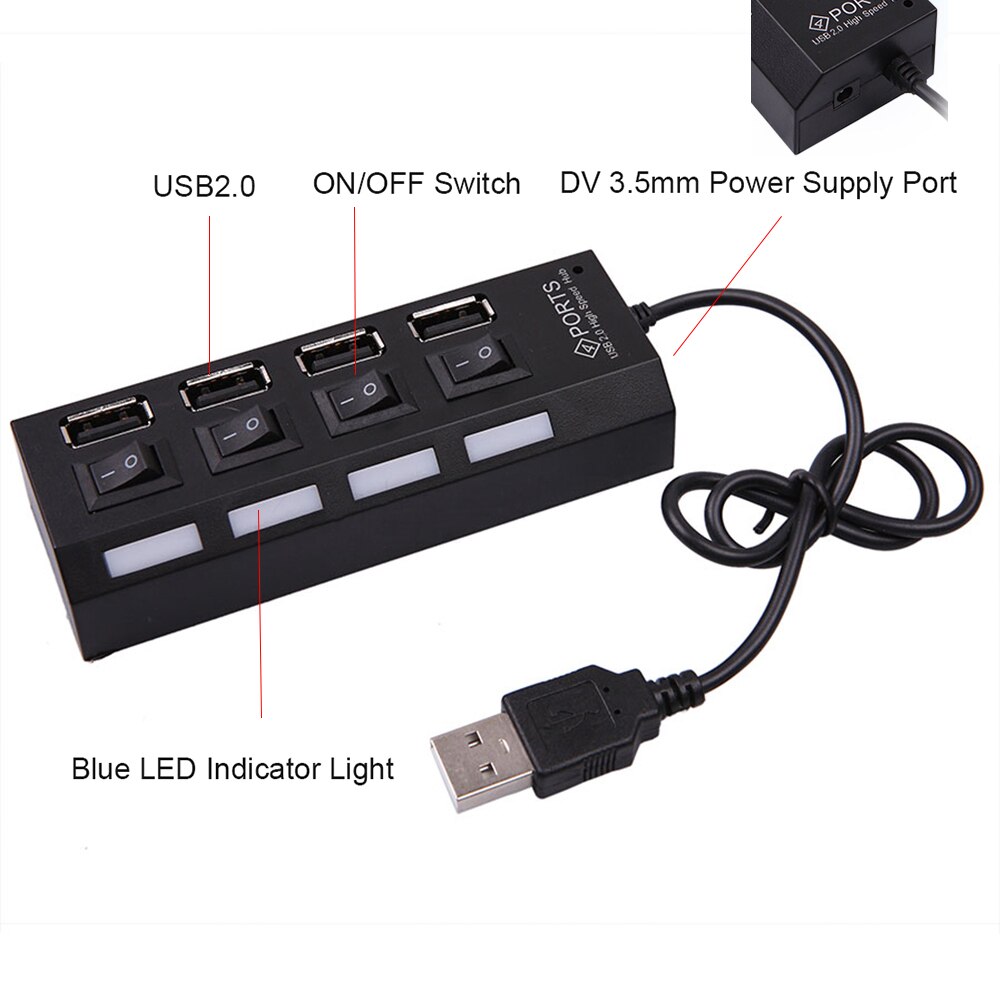 Usb HUB2.0 Hub Usb Splitter Multi Usb 2.0 Hub USB2... – Vicedeal