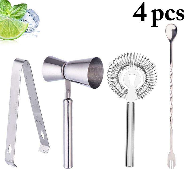 4 Pcs/Set Stainless Steel Bartender Kit Cocktail M... – Vicedeal