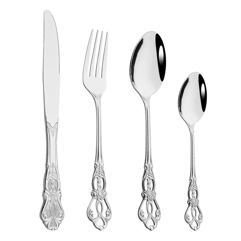 2/4/6/8/Set Royal Flatware Cutlery Set Gold Stainl... – Vicedeal