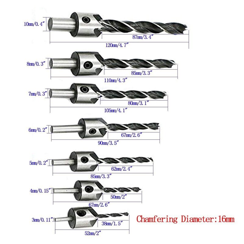 Houtbewerking Boren Of Afschuining Tool,8Pc Hout P... – Vicedeal