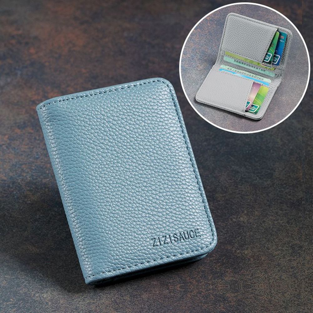 Multi-card Slot Solid Color Portable Leather Card ... – Grandado