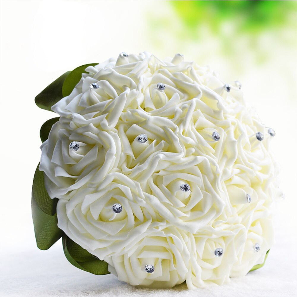 Wedding Bouquet Crystal Roses Bridesmaid Bouquet S... – Vicedeal