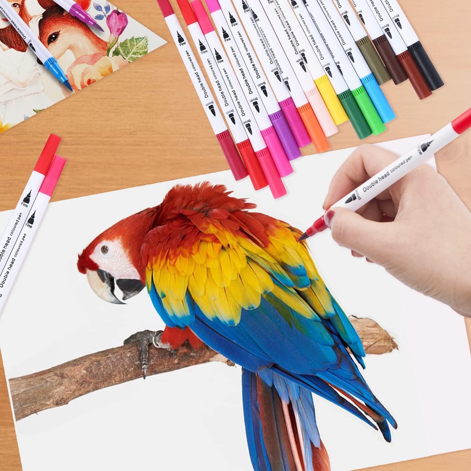 12-120 Colors Art Marker Set Dual Brush Tip Fine T... – Grandado