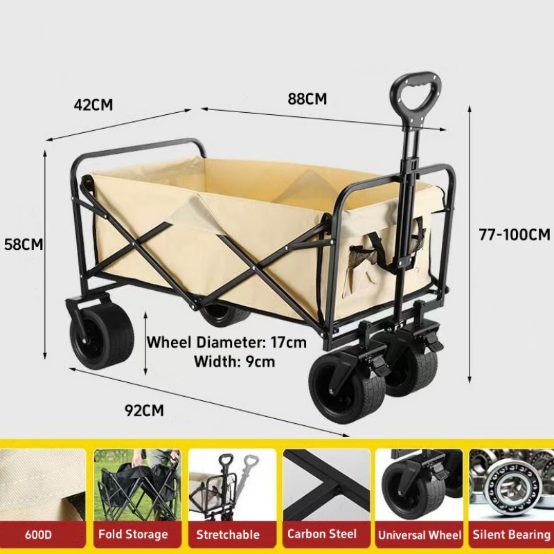 Large Capacity Outdoor Folding Cart Camping Stroll... – Grandado