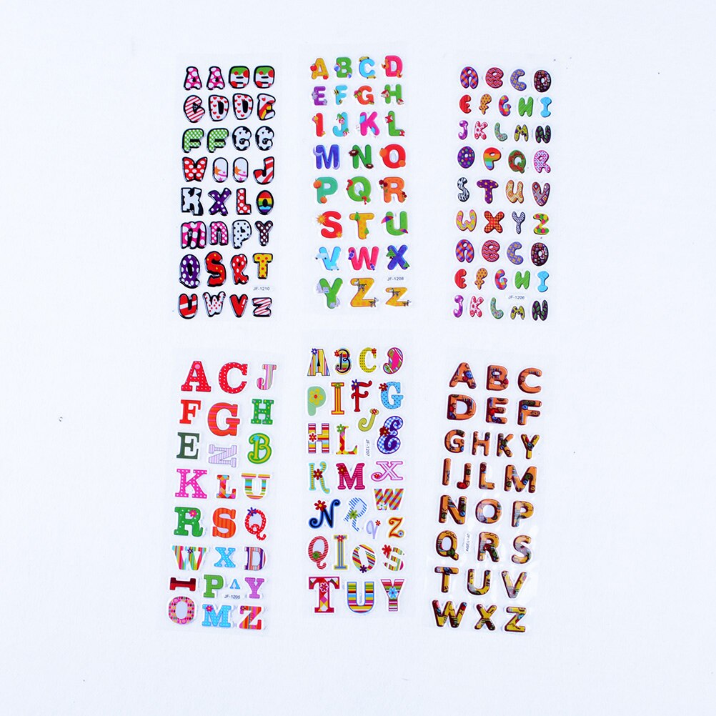 10 Sheets Cute 3D 26 Alphabet Bubble Sticker Carto... – Grandado