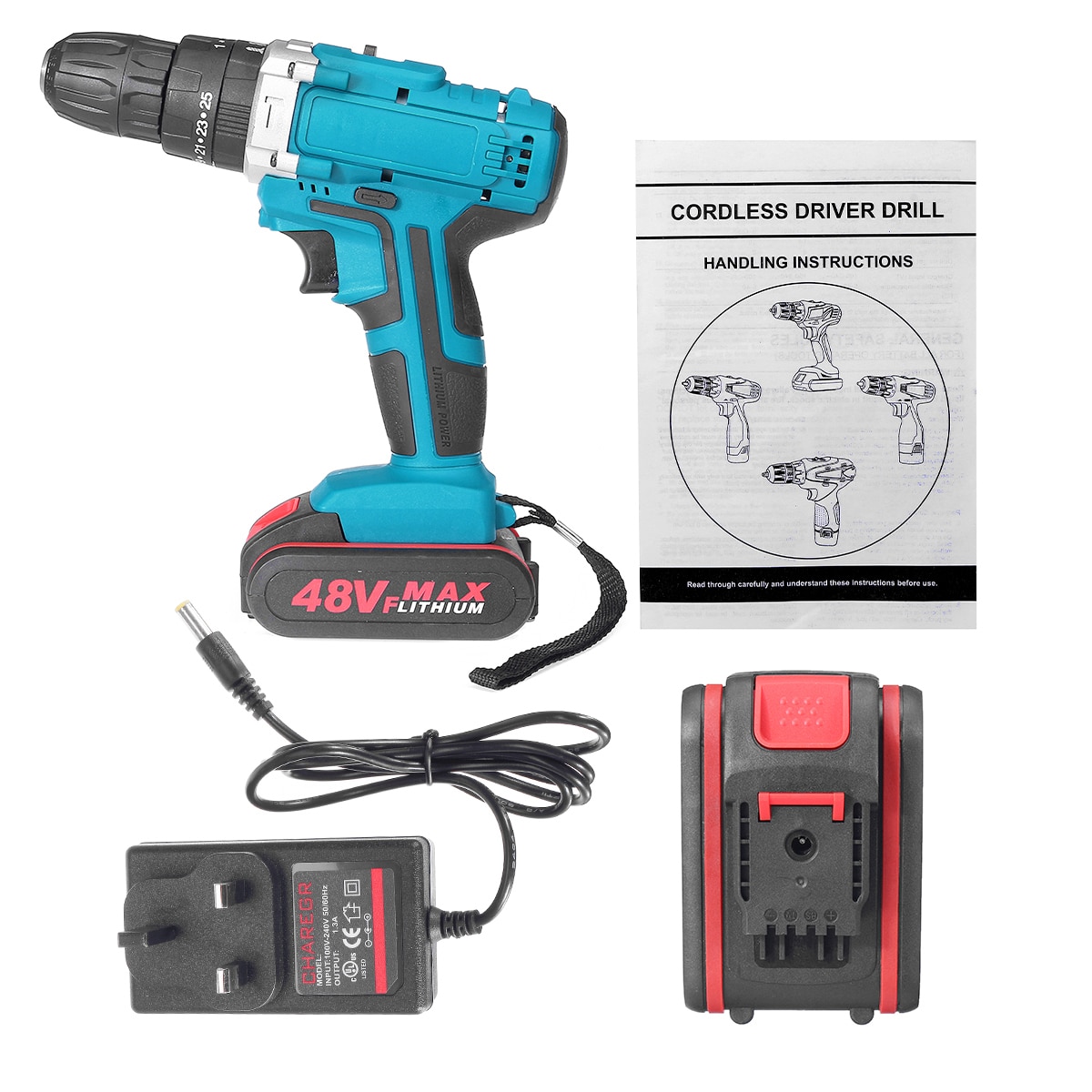 48V AU/US/EU/UK Plug Cordless Hand Drill Home Elec... – Vicedeal