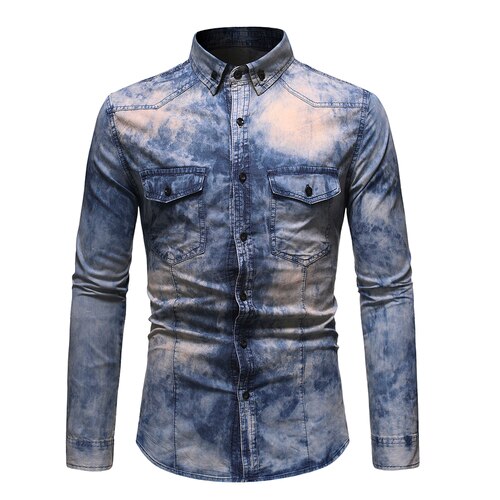 2021 primavera Jeans camicie uomo Slim Fit lavaggi... – Vicedeal