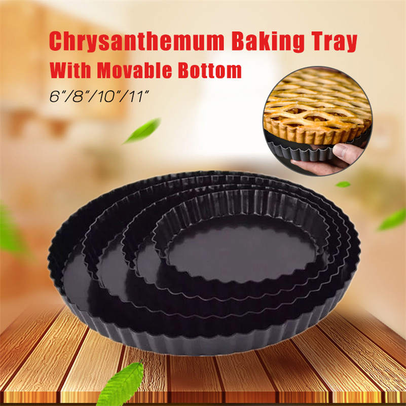 Non Stick Round Bottomed Flan Tart Pans Pizza Baki... – Vicedeal