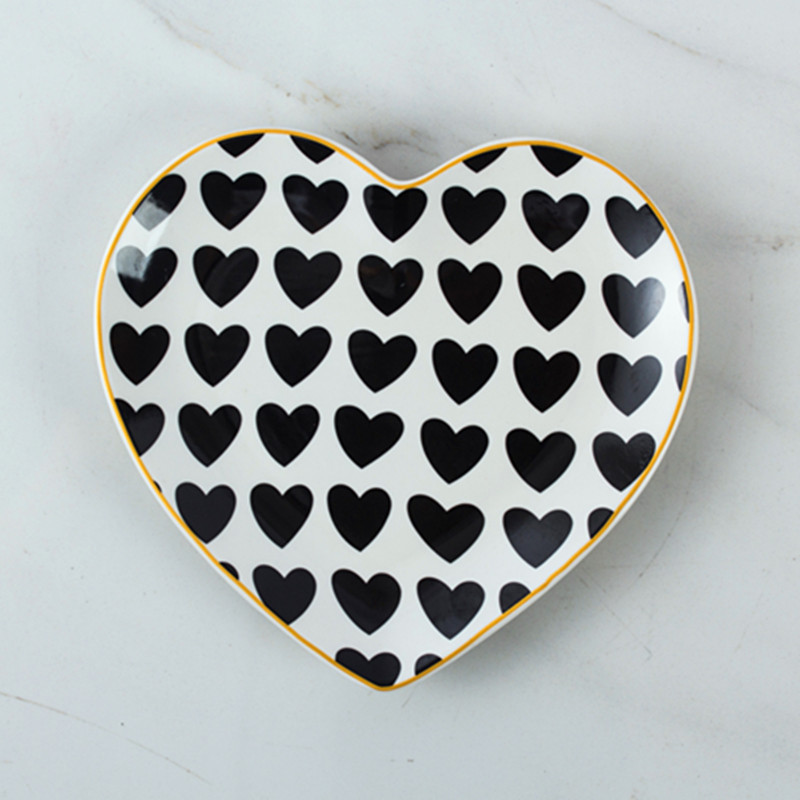 20cm Heart Shaped Ceramic Tableware Breakfast Plat... – Grandado