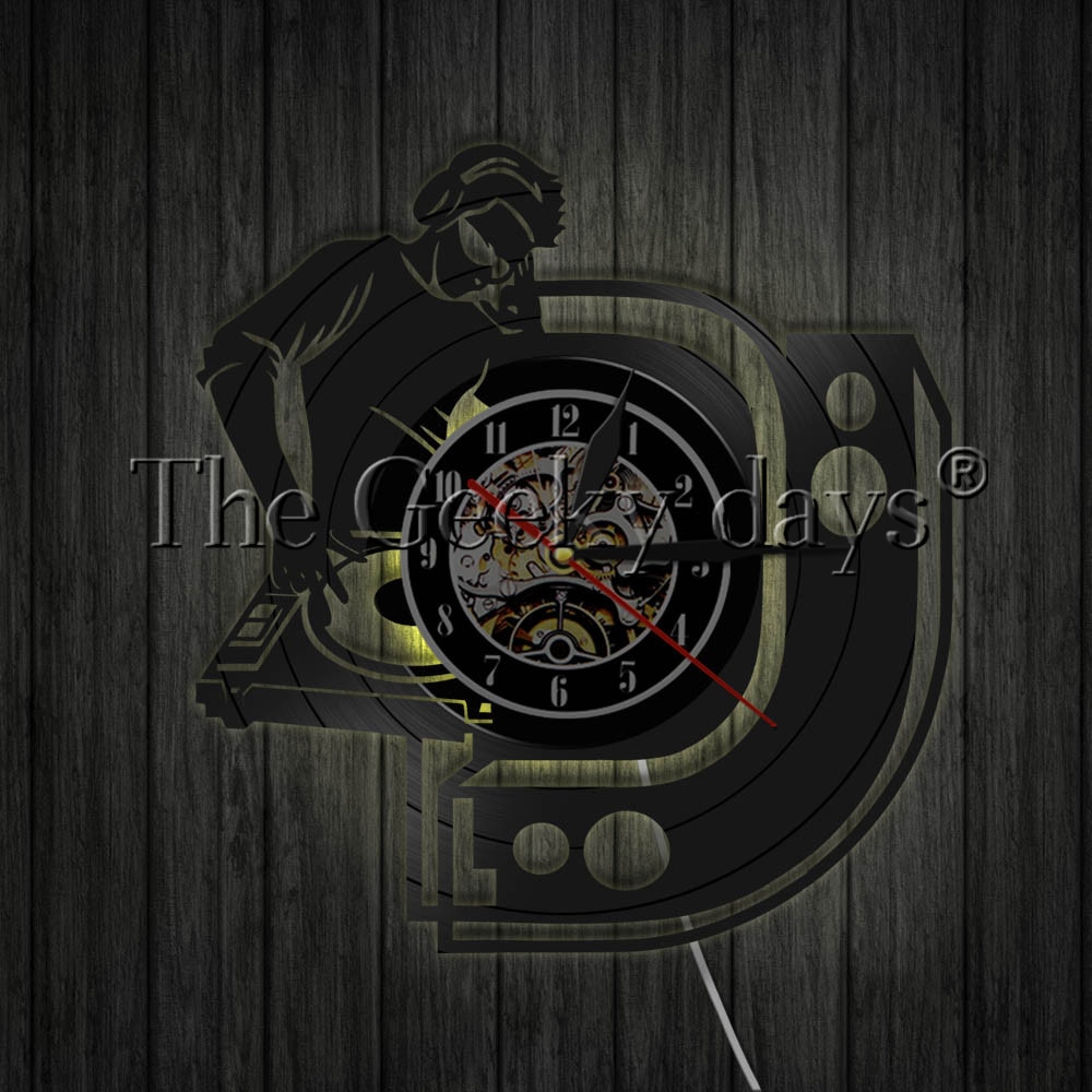 DJ Wall Clock Music Vinyl Record Wall Clock Modern... – Grandado
