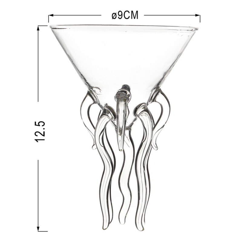 Octopus Cocktail Glass Transparent Jellyfish Glass... – Grandado